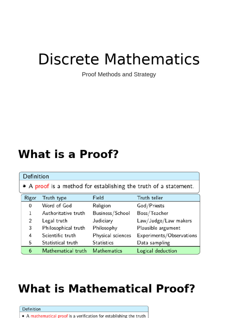7 - Discrete Mathematics | PDF | Mathematical Proof | Syntax (Logic)