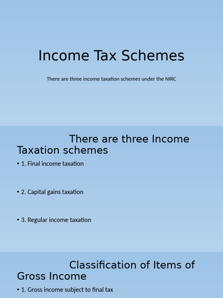 MIDTERM September 14, 2024 - Lesson 6 - Income Tax Scheme | PDF | Taxes | Capital Gains Tax