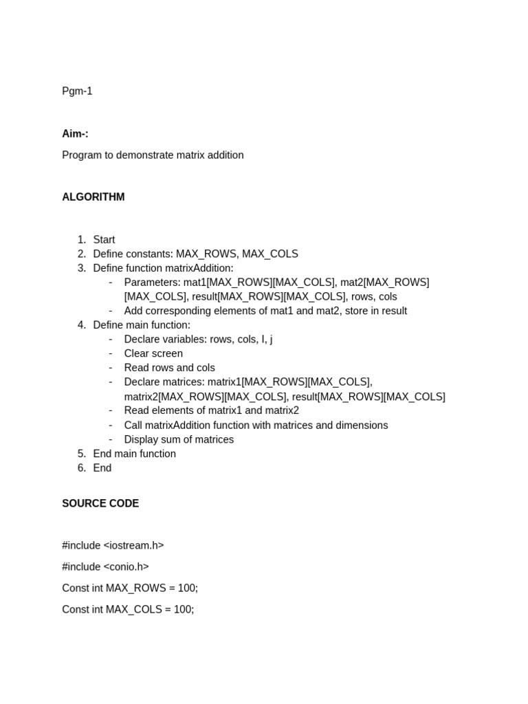 Program matrix | PDF | Matrix (Mathematics) | Linear Algebra Program matrix | PDF | Matrix (Mathematics) | Linear Algebra