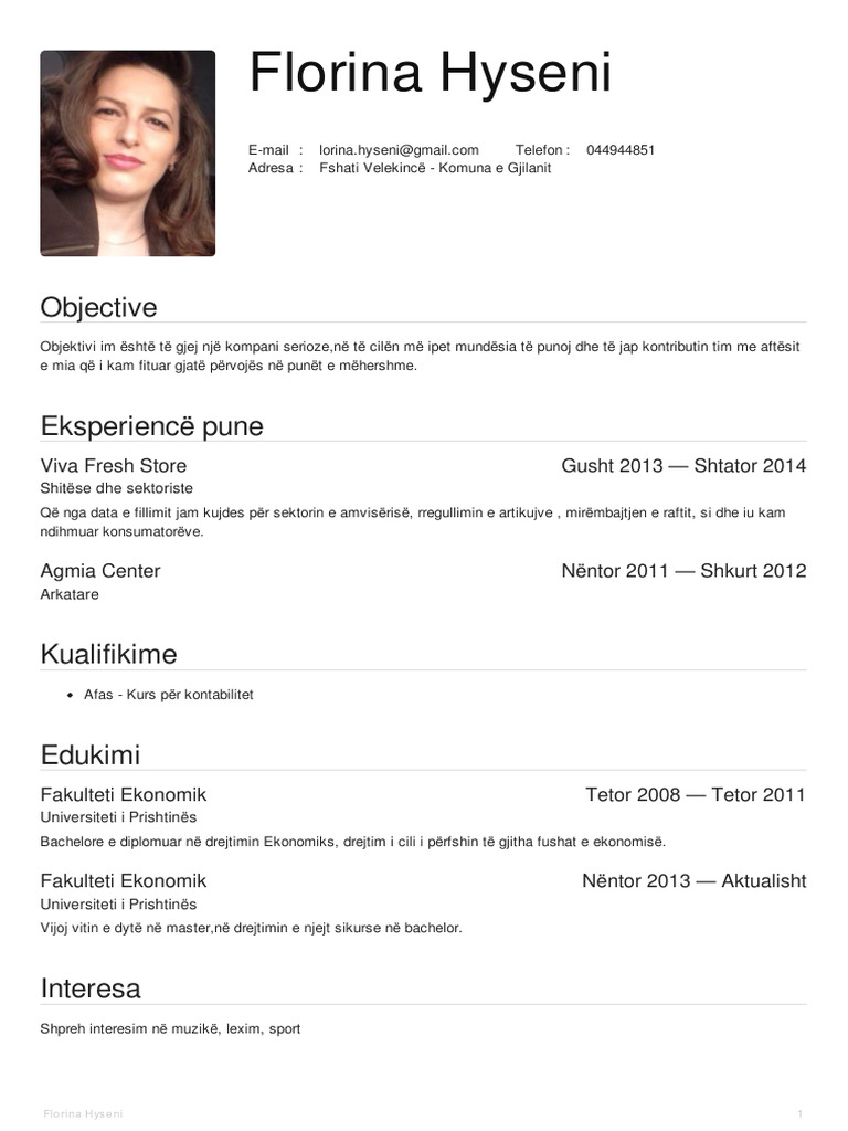 Sample CV | PDF