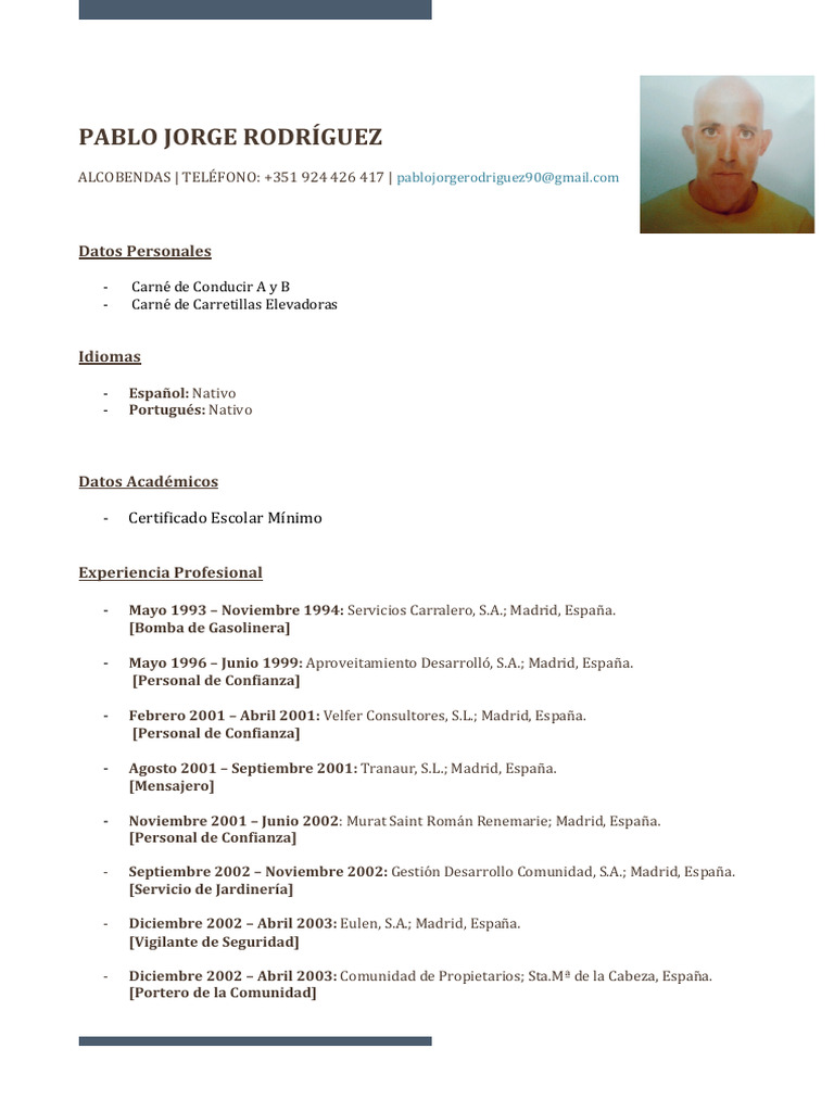 Currículum de Pablo J. Rodríguez | PDF