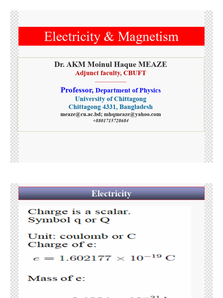 Final Lec Handout - Elec Physics | PDF | Teaching Methods & Materials