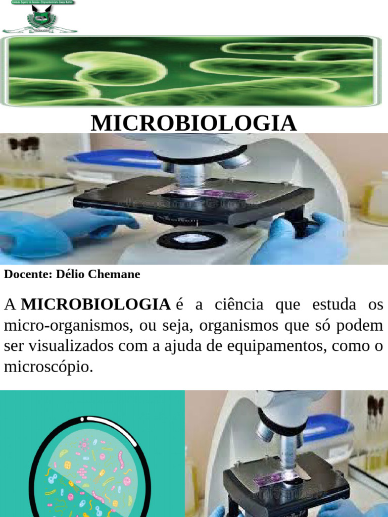 MICROBIOLOGIA - Aula 1 | PDF | Microbiologia | Microrganismo