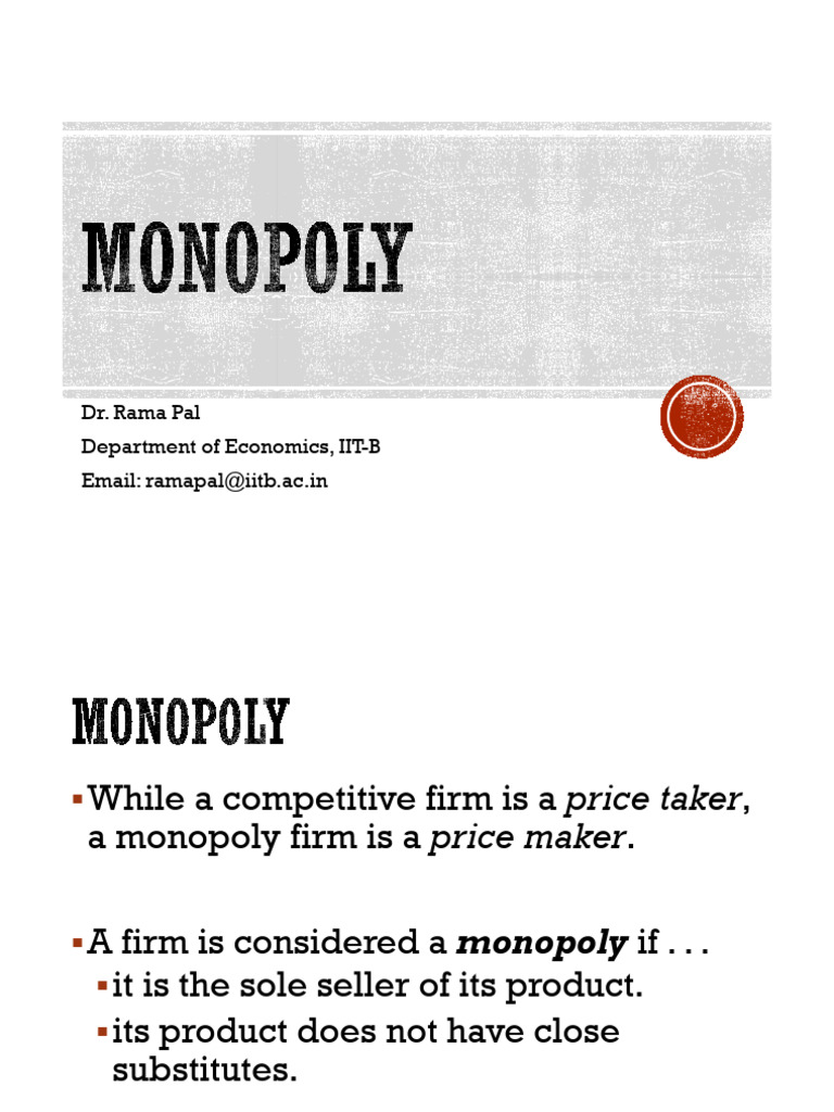 12 EC101 Market Structure Monopoly | PDF | Monopoly | Demand