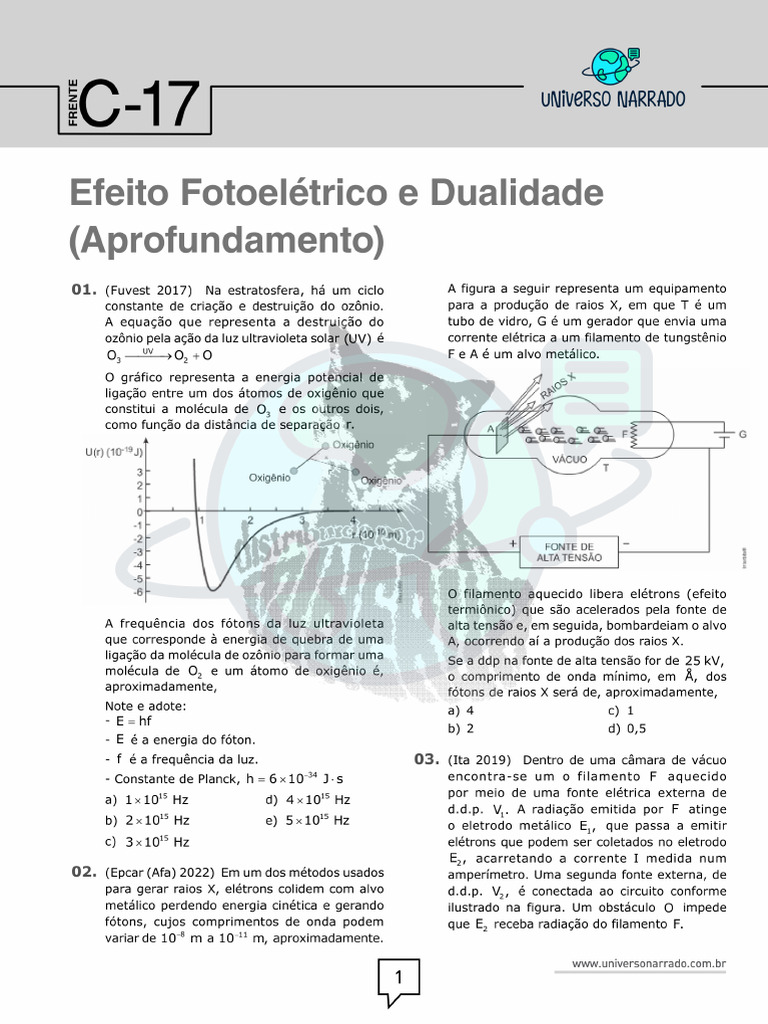 C17 - Exercícios - Militares | PDF | Luz | Espectro eletromagnético