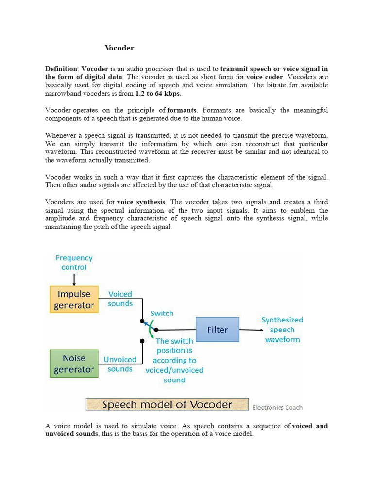 Understanding Vocoders: A Comprehensive Guide | PDF | Orthogonal ...