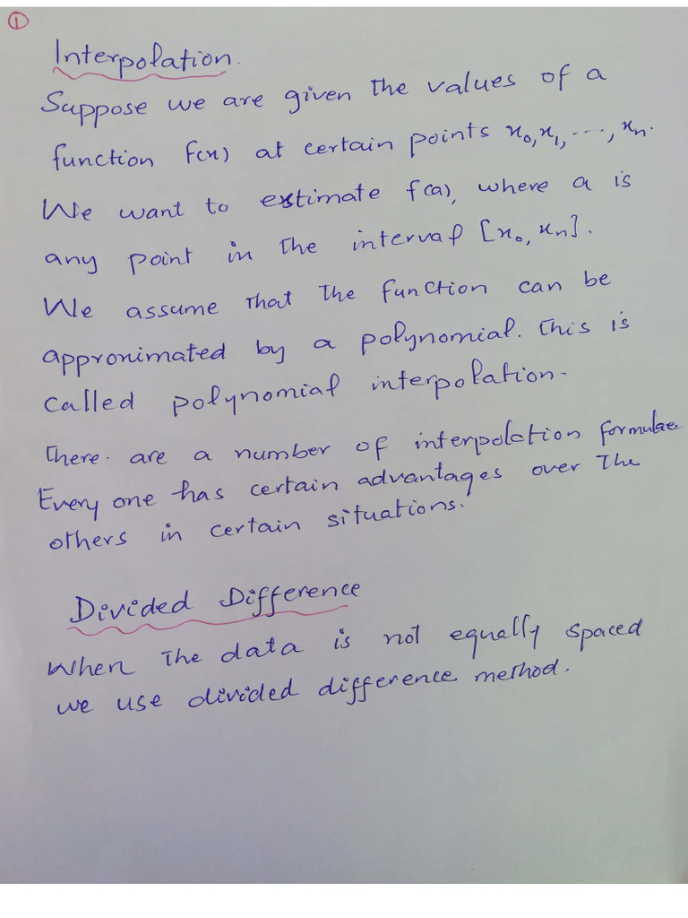 Notes - Newton's Divided Difference Formula | PDF