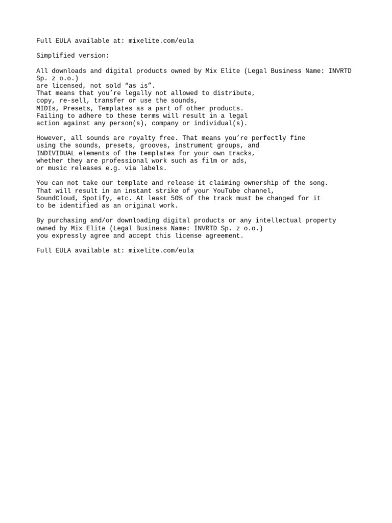 Mix Elite - EULA | PDF | Games & Activities | Social Science