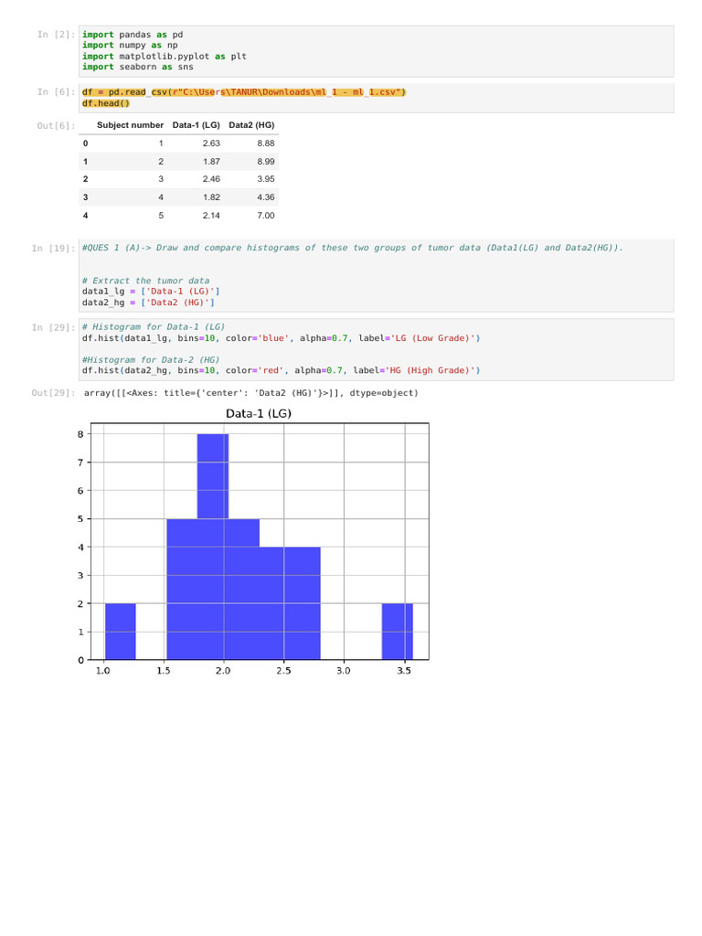 ML Assignment 1 | PDF | Mean | Median