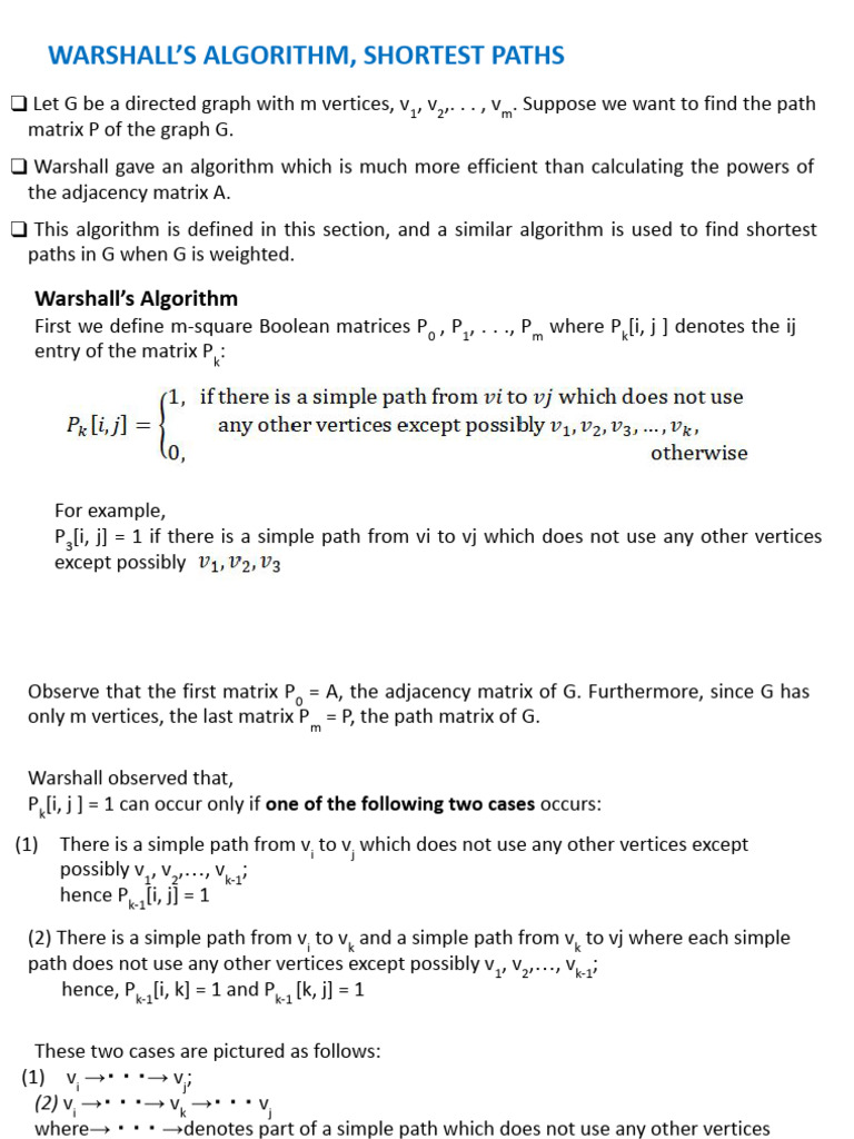 L15 Warshall's Algo | PDF | Teaching Methods & Materials