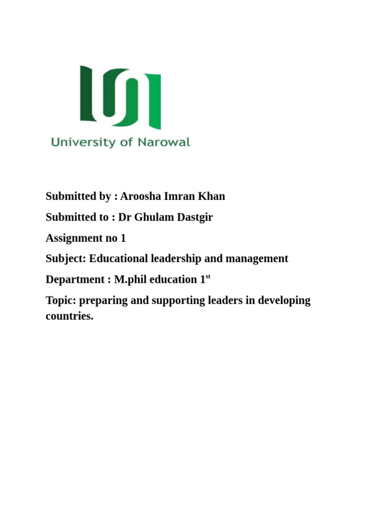 Leadership Assignment 1 | PDF