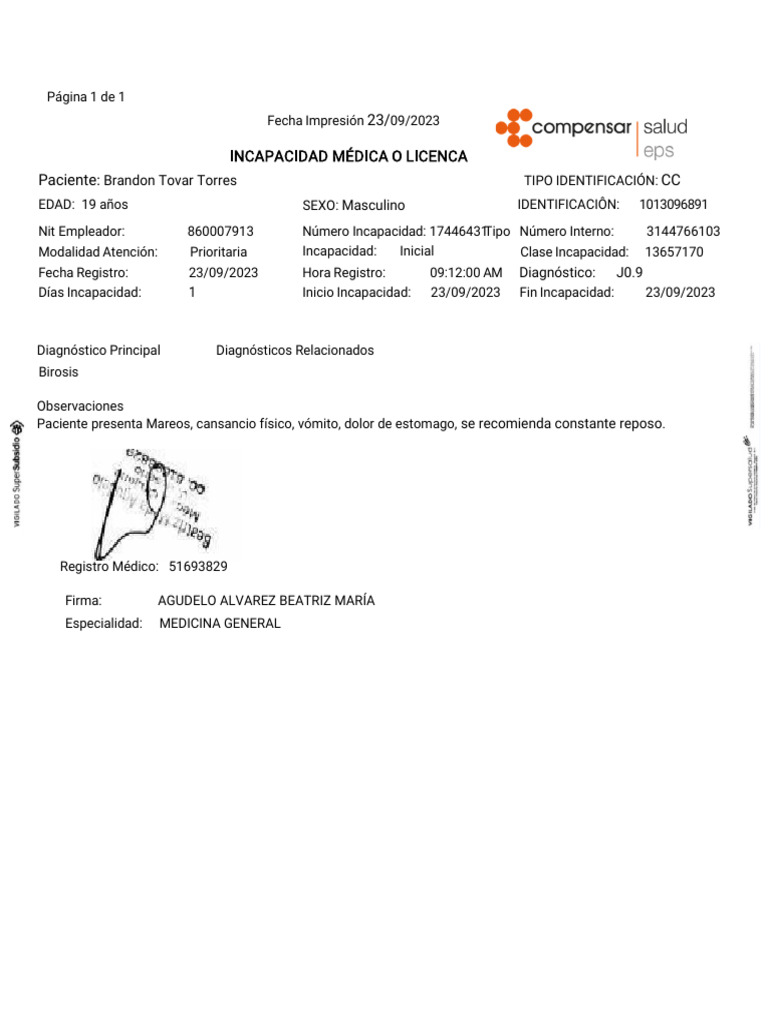 Incapacidad Compensar-3 | PDF | Derecho