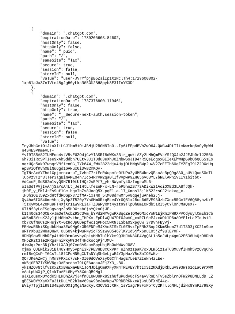Chatgpt premium cookie | PDF | Sql | Databases