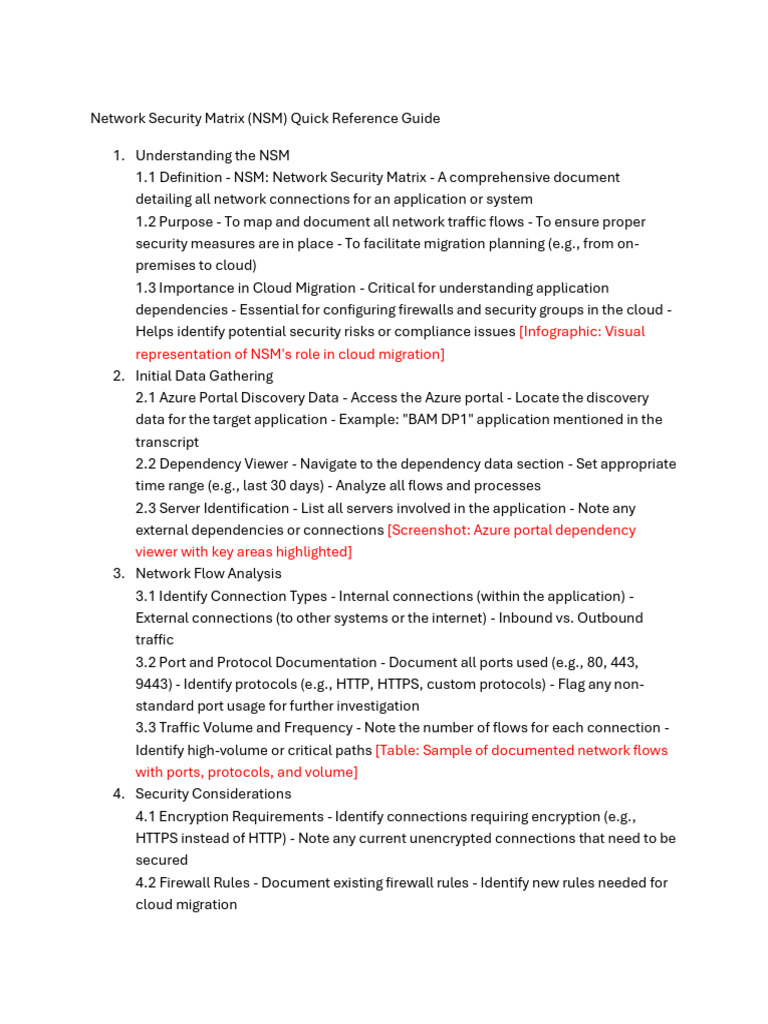 Network Security Matrix (NSM) Quick Reference Guide | PDF | Computer Network | Cloud Computing