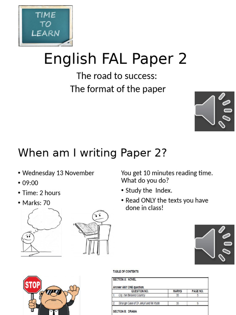 English FAL Paper 2 Study Guide | PDF