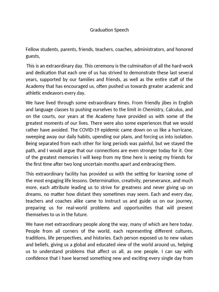 Graduation Speech | PDF