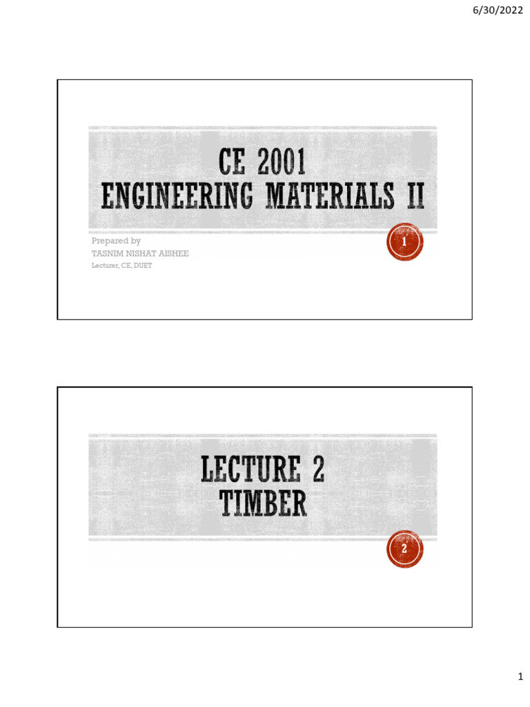 Ce2001 Lecture2 | PDF | Decomposition | Lumber