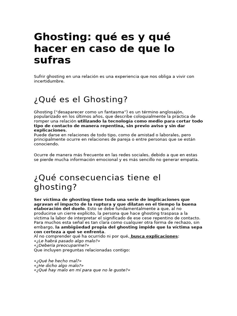 Ghosting | PDF | Psicología Social