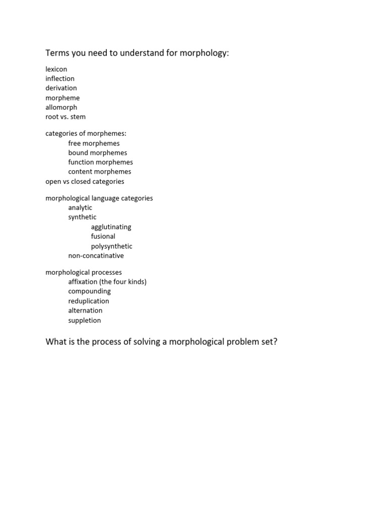 Terms You Need To Know For Morphology | PDF | Science & Mathematics Terms You Need To Know For Morphology | PDF | Science & Mathematics