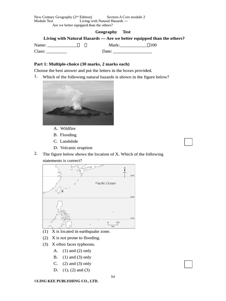 Module Test 6 For Section A Core Module 2 | PDF | Natural Disasters ...