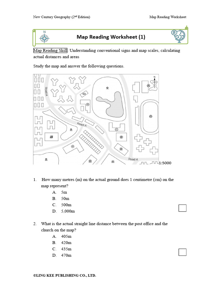 Map Reading Skills Worksheet | PDF