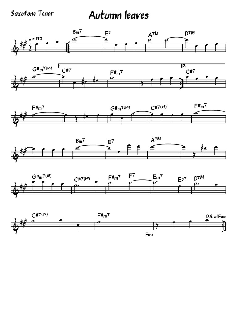 Autumn Leaves-Saxofone Tenor | PDF