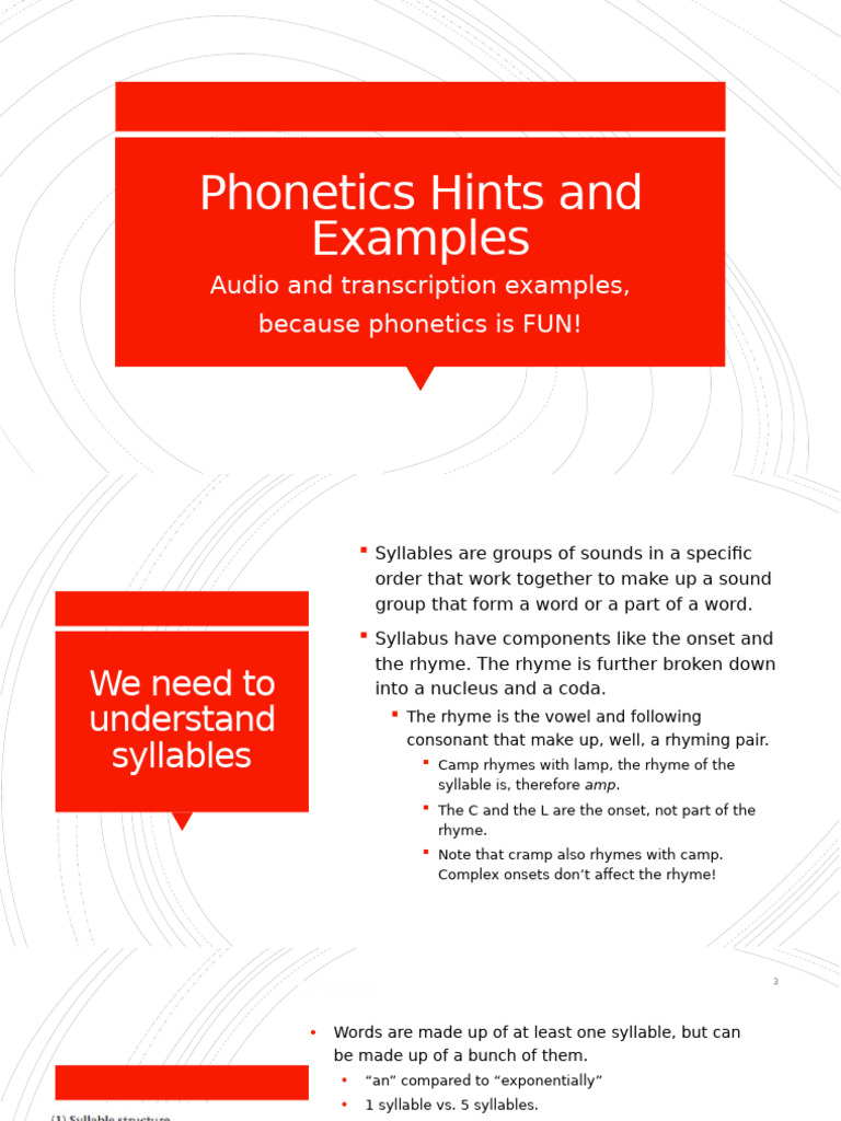Phonetics 3-Transcription Help With Audio | PDF | Syllable | Consonant
