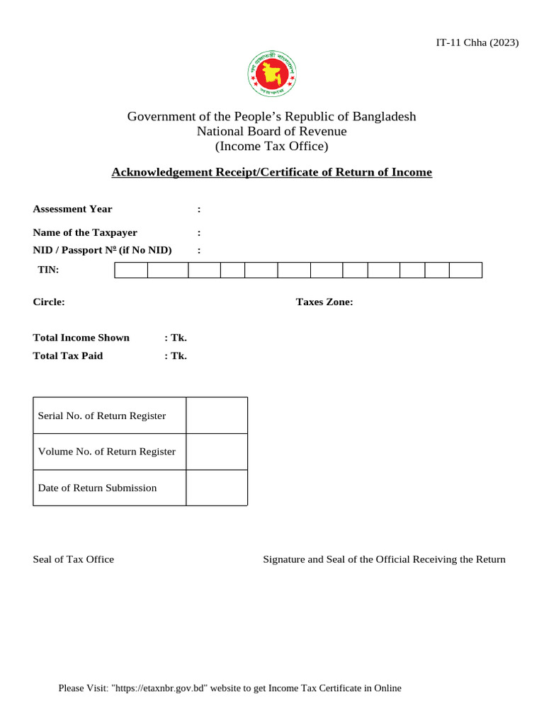 Income Tax Return Acknowledgement Receipt | PDF