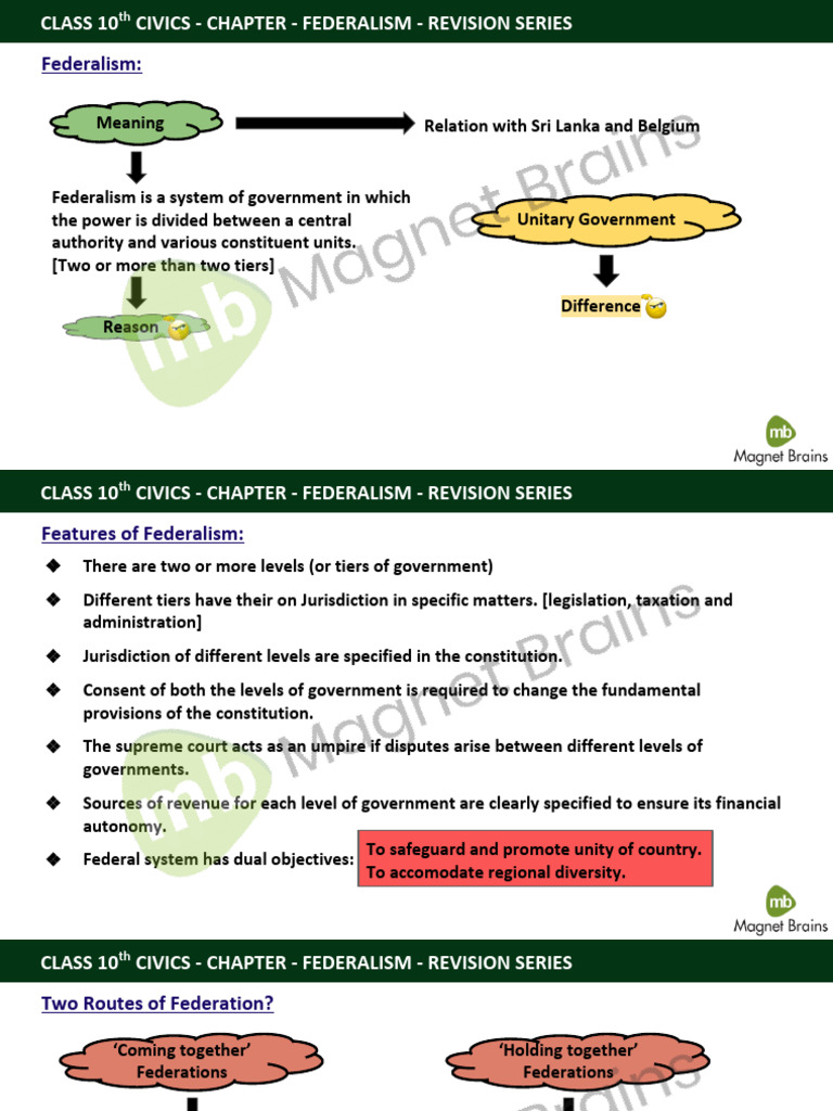 Federalism Notes | PDF | Government | Justice