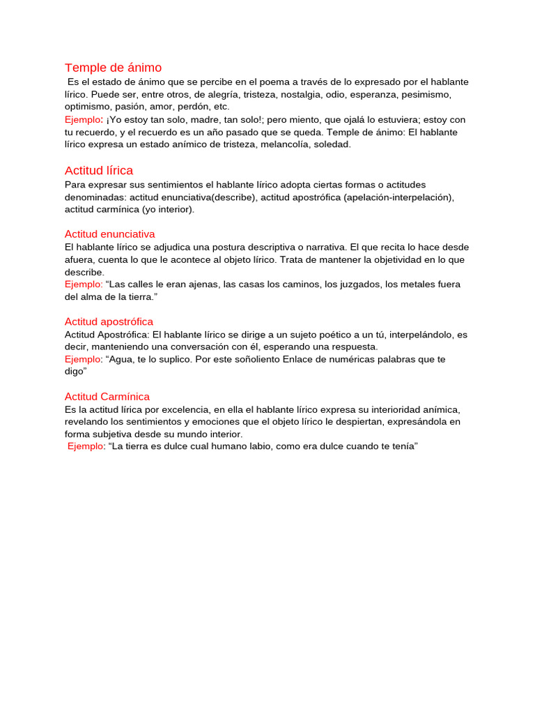 Temple de Ánimo y Actitud Lirica | PDF | Poesía