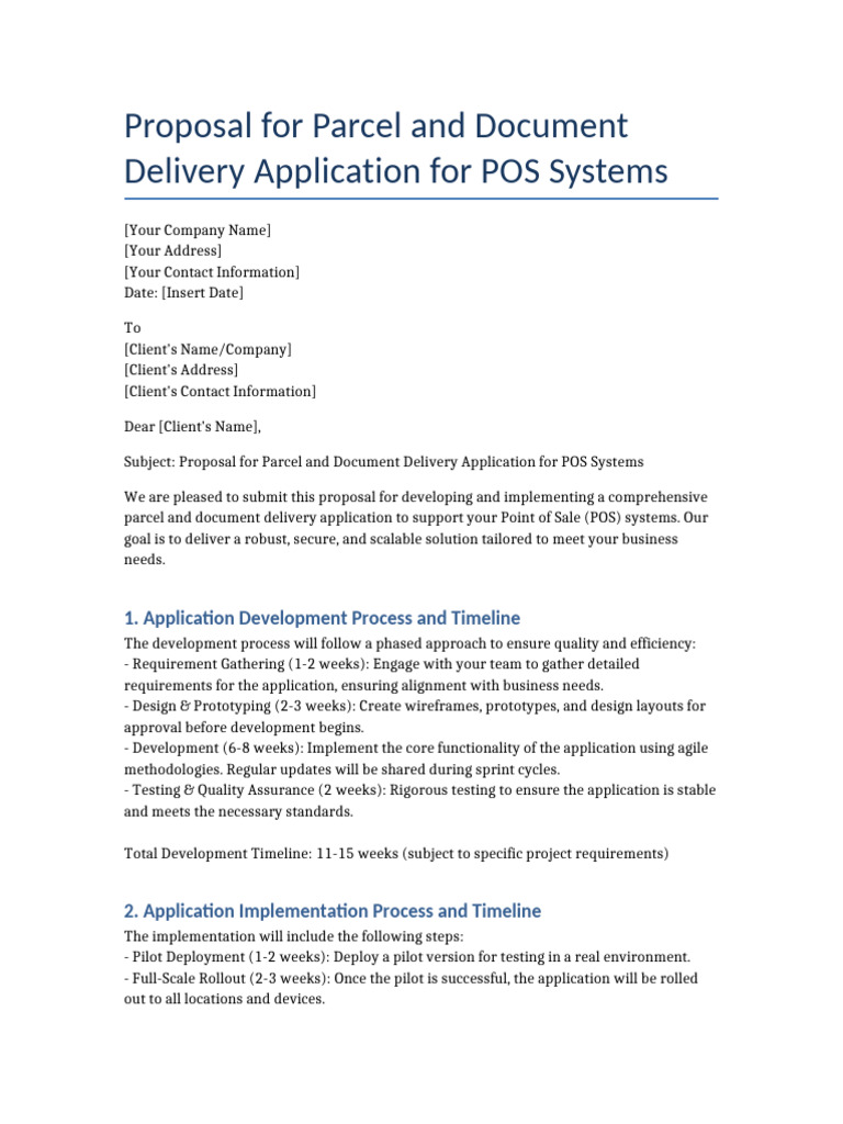 Parcel Delivery App Proposal for POS Systems | PDF | Databases | Point ...