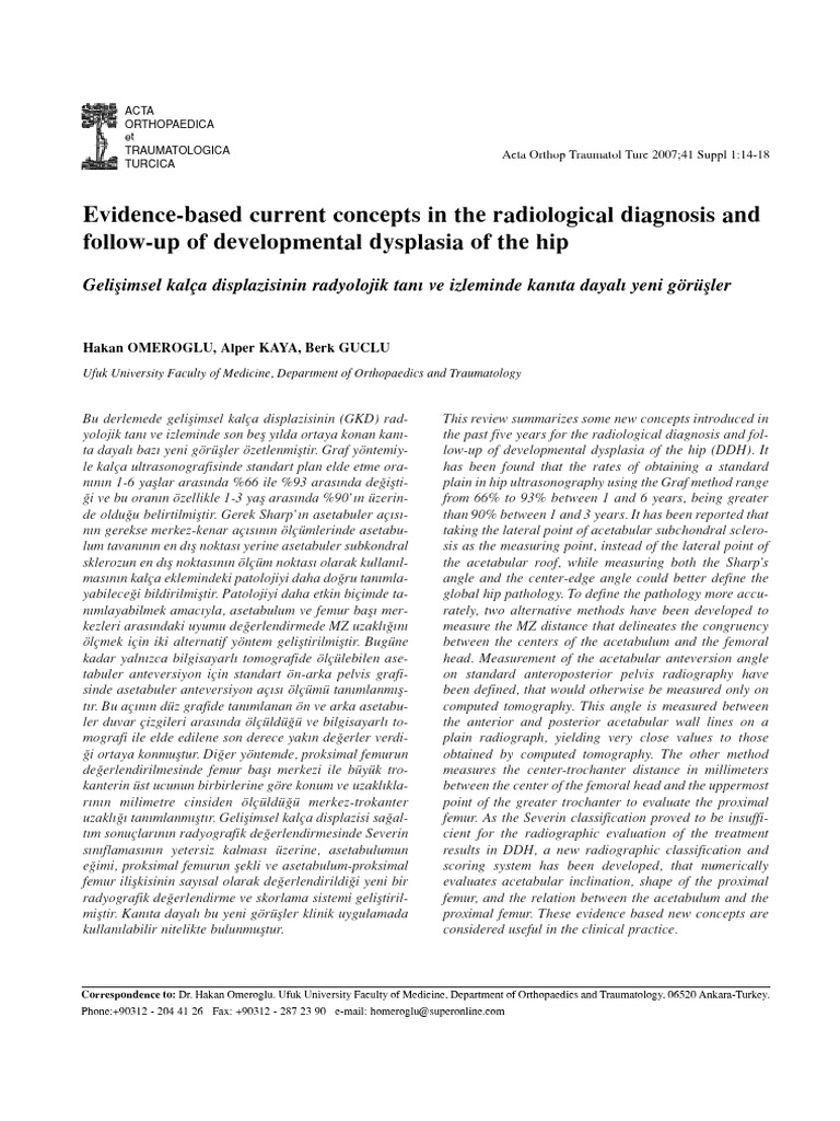 Geli - Imsel Kal - A Displazisinin Radyolojik Tan - Ve Izleminde Kan ...