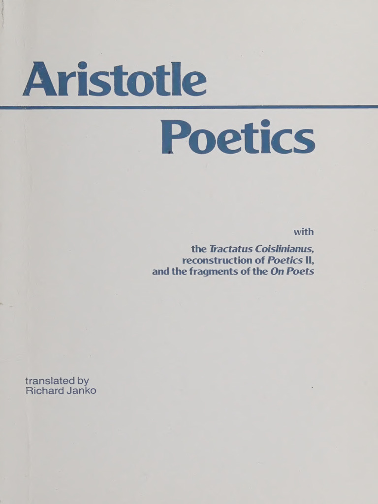 Aristotle - : Poetics | PDF | Poetics (Aristotle) | Aristotle