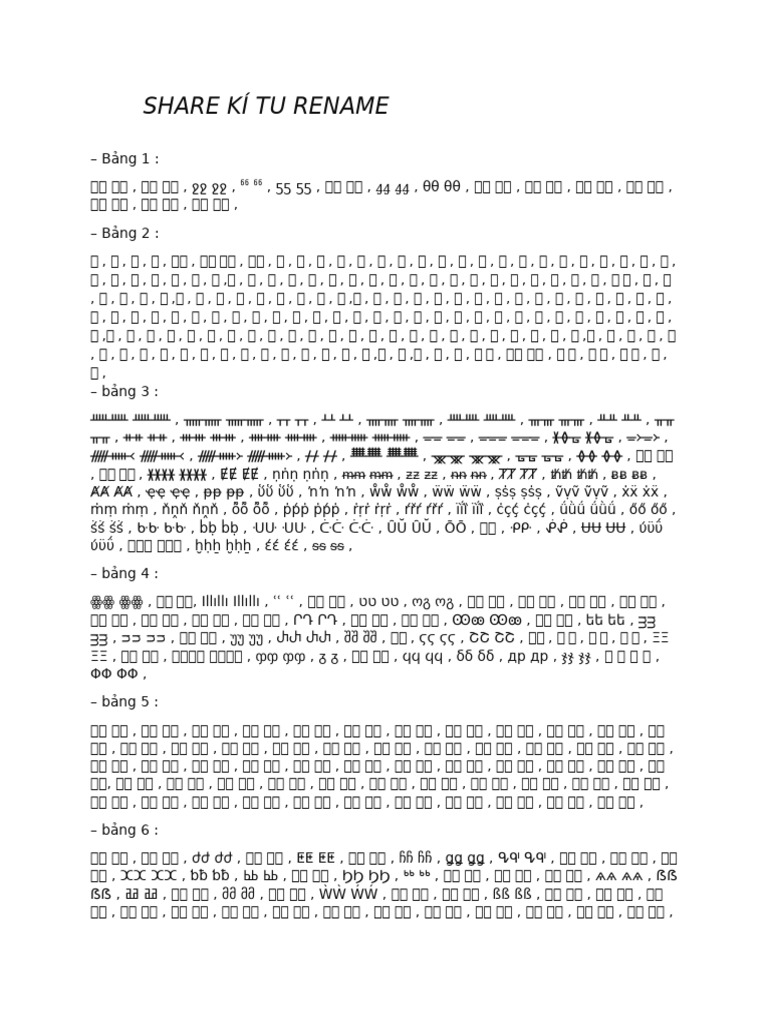 Share Kí Tu Rename | PDF