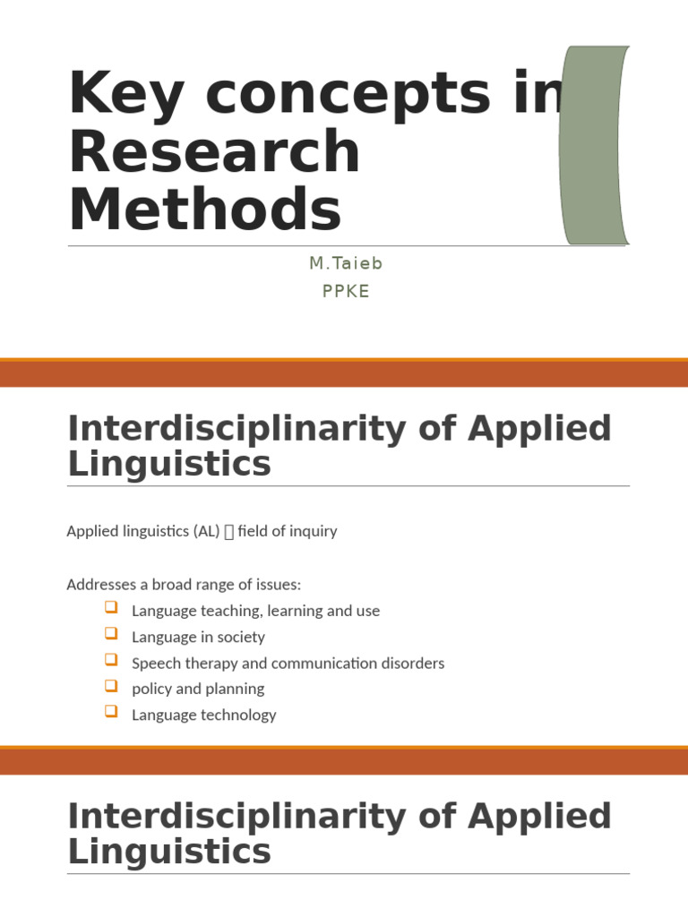 Key Concept in Applied Linguistic Research | PDF | Linguistics | Interdisciplinarity