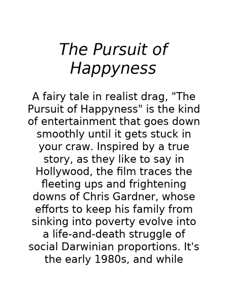 The Pursuit of Happyness | PDF