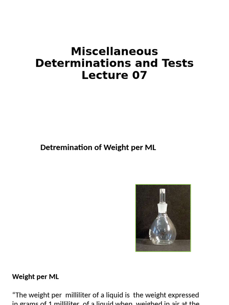 Chapter02 - Miscellaneous Determinations and Tests | PDF | Density ...