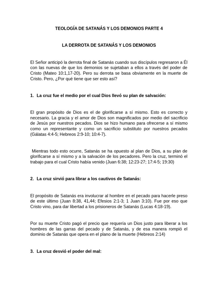 Derrota de Satanás en la Cruz | PDF