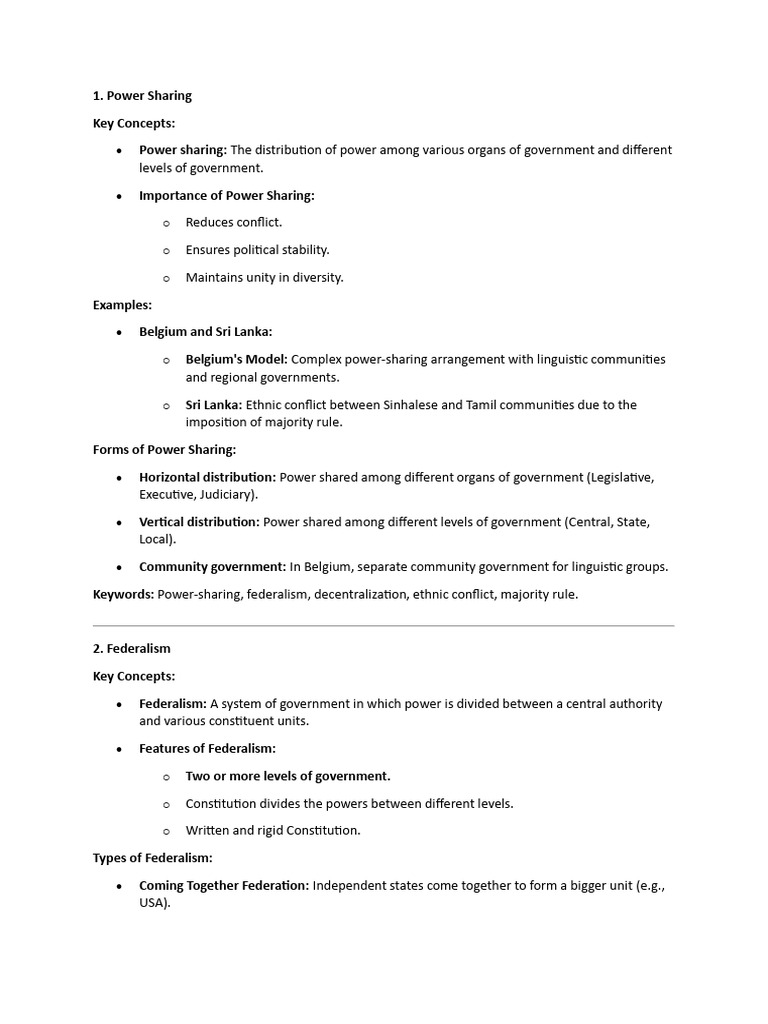 Political Science Notes Class 10 CBSE DDS PUBLIC SCHOOL | PDF ...