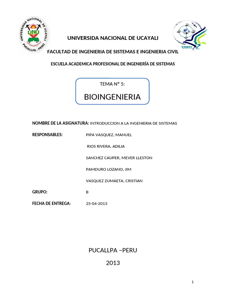 BIOSISTEMAS INTRO. | PDF | Ingeniería biológica | Ingeniería Biomédica