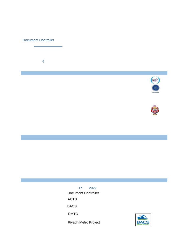 Said Ali CV Document Controller | PDF