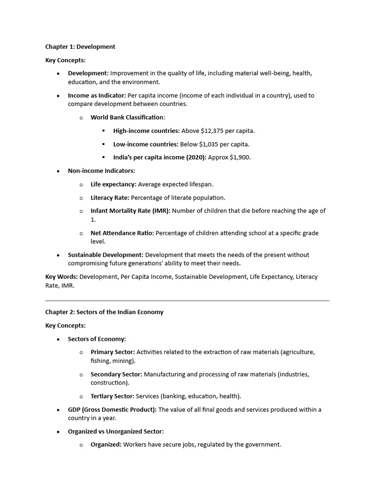 Economics Notes Class 10 CBSE DDS PUBLIC SCHOOL | PDF | Money | Credit
