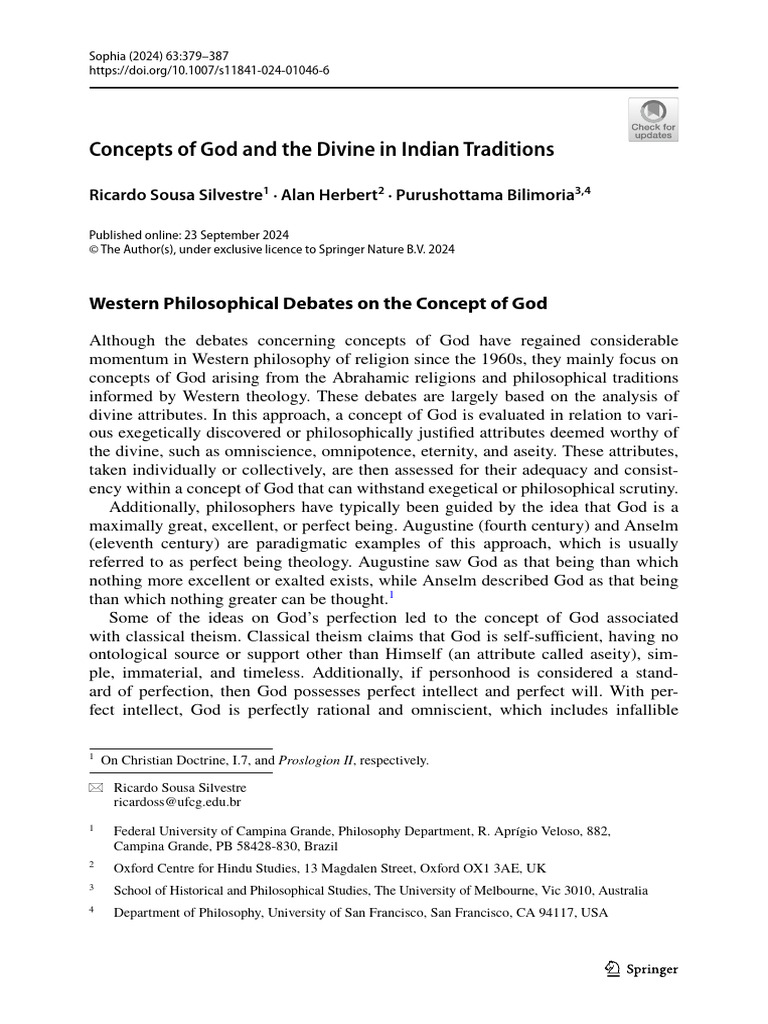 Indian and Western Concepts of God | PDF | Vedanta | God