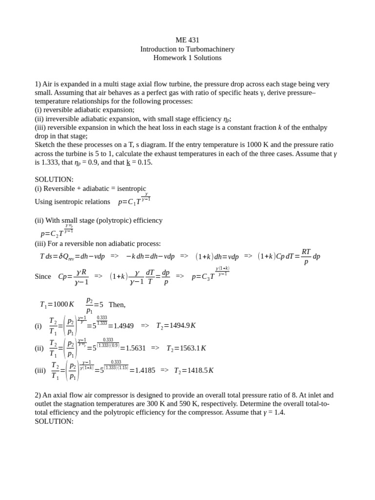 Hw1 Soln Pdf Fluid Dynamics Classical Mechanics