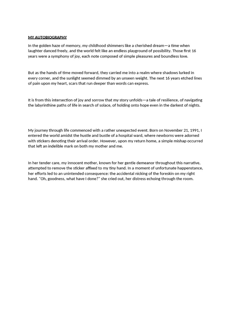 My Autobiography | PDF