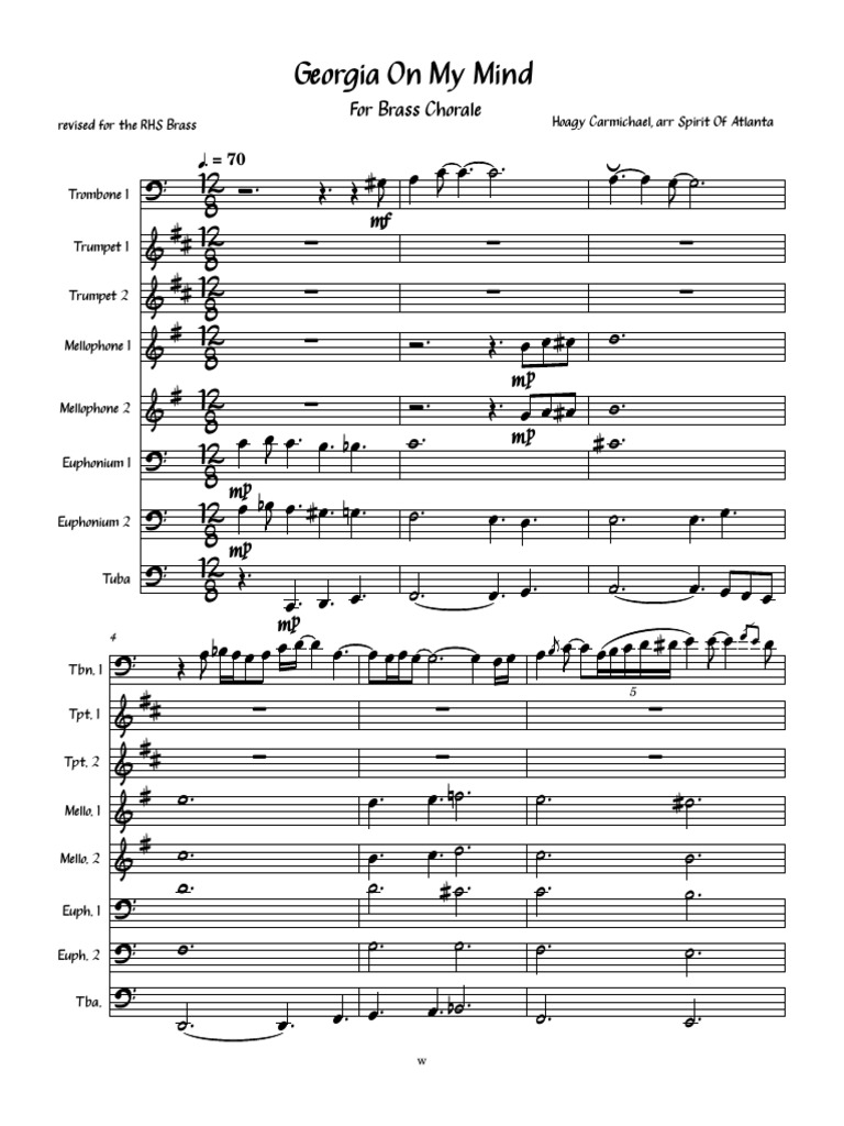 Georgia On My Mind-Score - and - Parts | PDF | Organology | Music ...