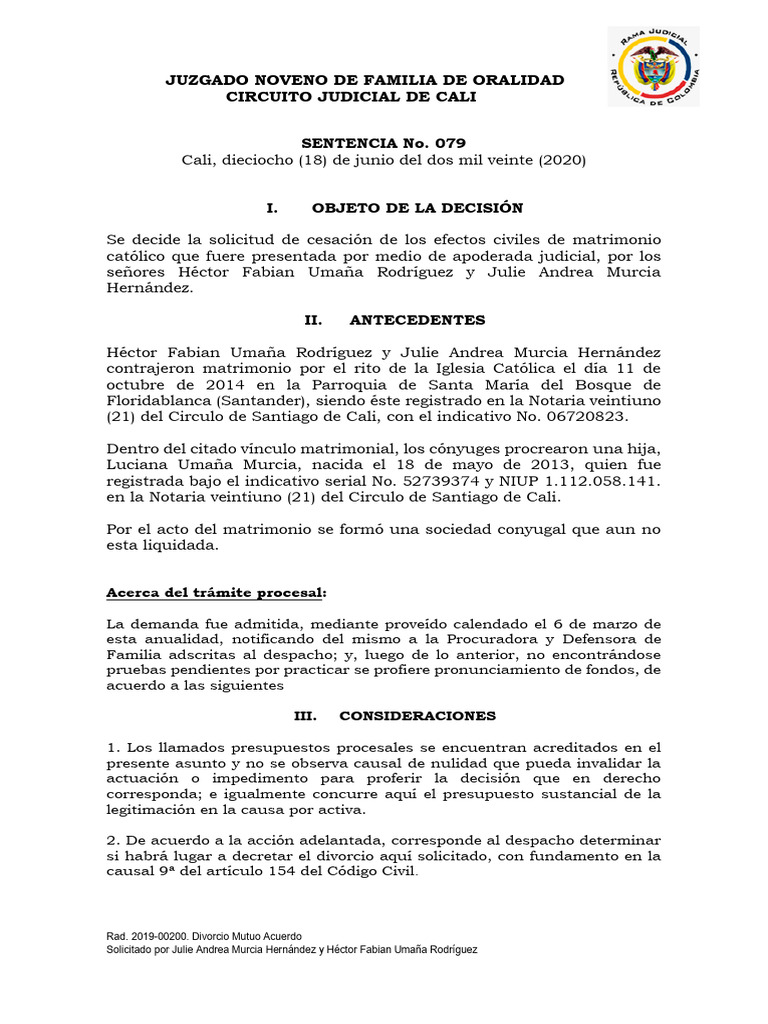 Divorcio por Mutuo Acuerdo en Cali | PDF | Divorcio | Propiedad de la comunidad