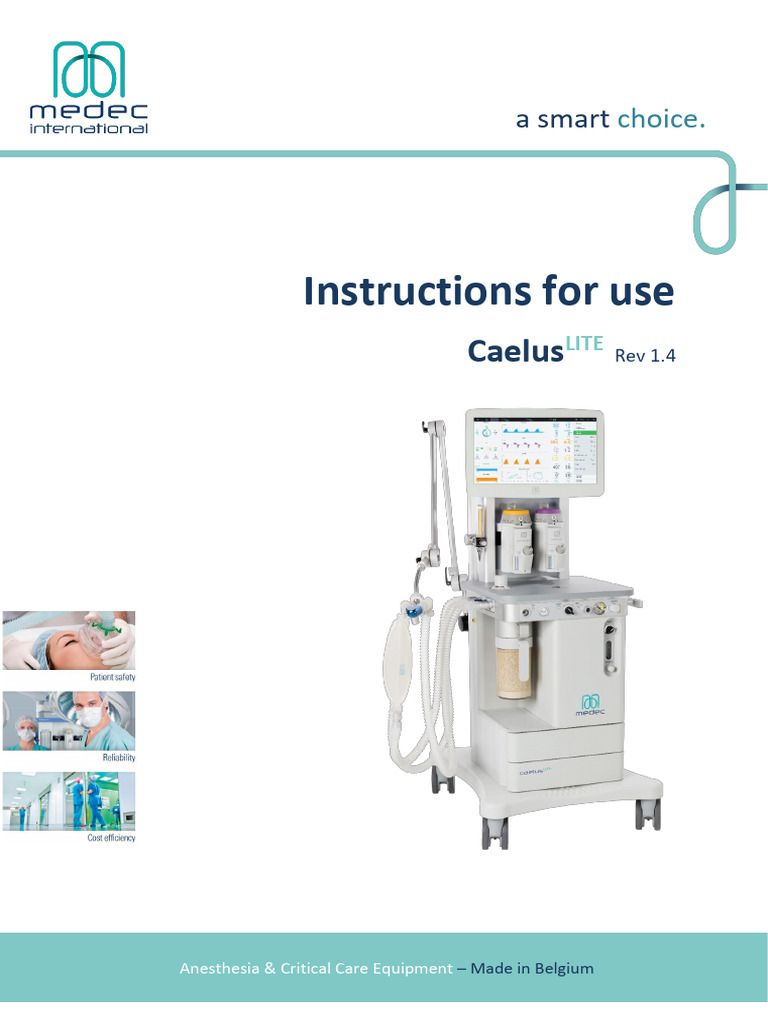 Operator Manual Caelus Lite - Rev 1.4 | PDF | Waste | Anesthesia