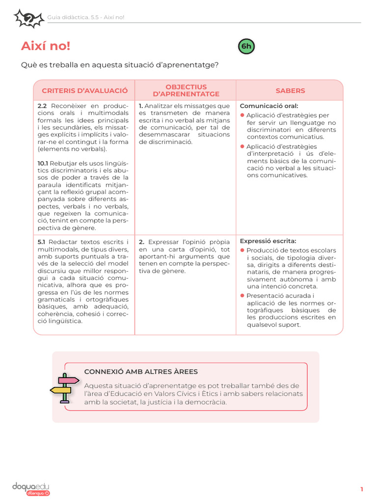 Guia Didàctica - (SA5) Així No! | PDF
