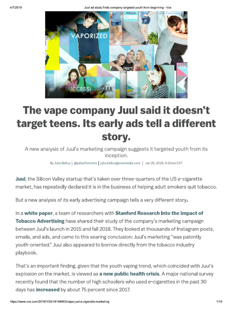 JUUL Vaping Article | PDF
